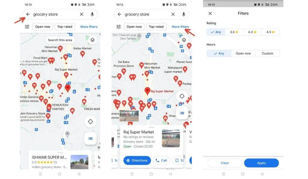 How to Find Nearest Grocery Store with timing and location