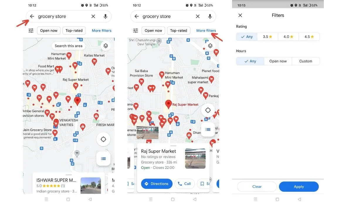 How to Find Nearest Grocery Store with timing and location