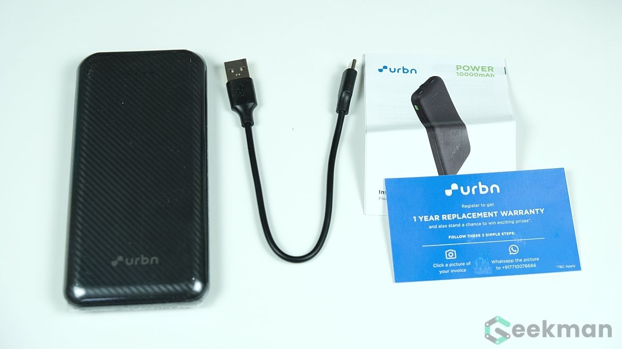 URBN Power Bank Review, Made In India Power Bank, 18W, QC 3.0 + PD ...